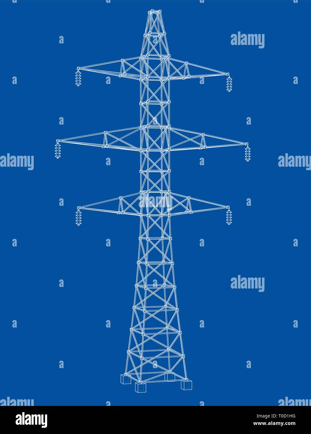Electric pylon or electric tower concept. Vector Stock Vector Image ...
