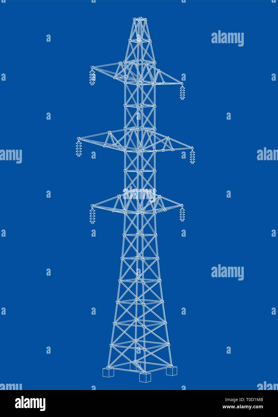 Electric pylon or electric tower concept. Vector Stock Vector Image ...