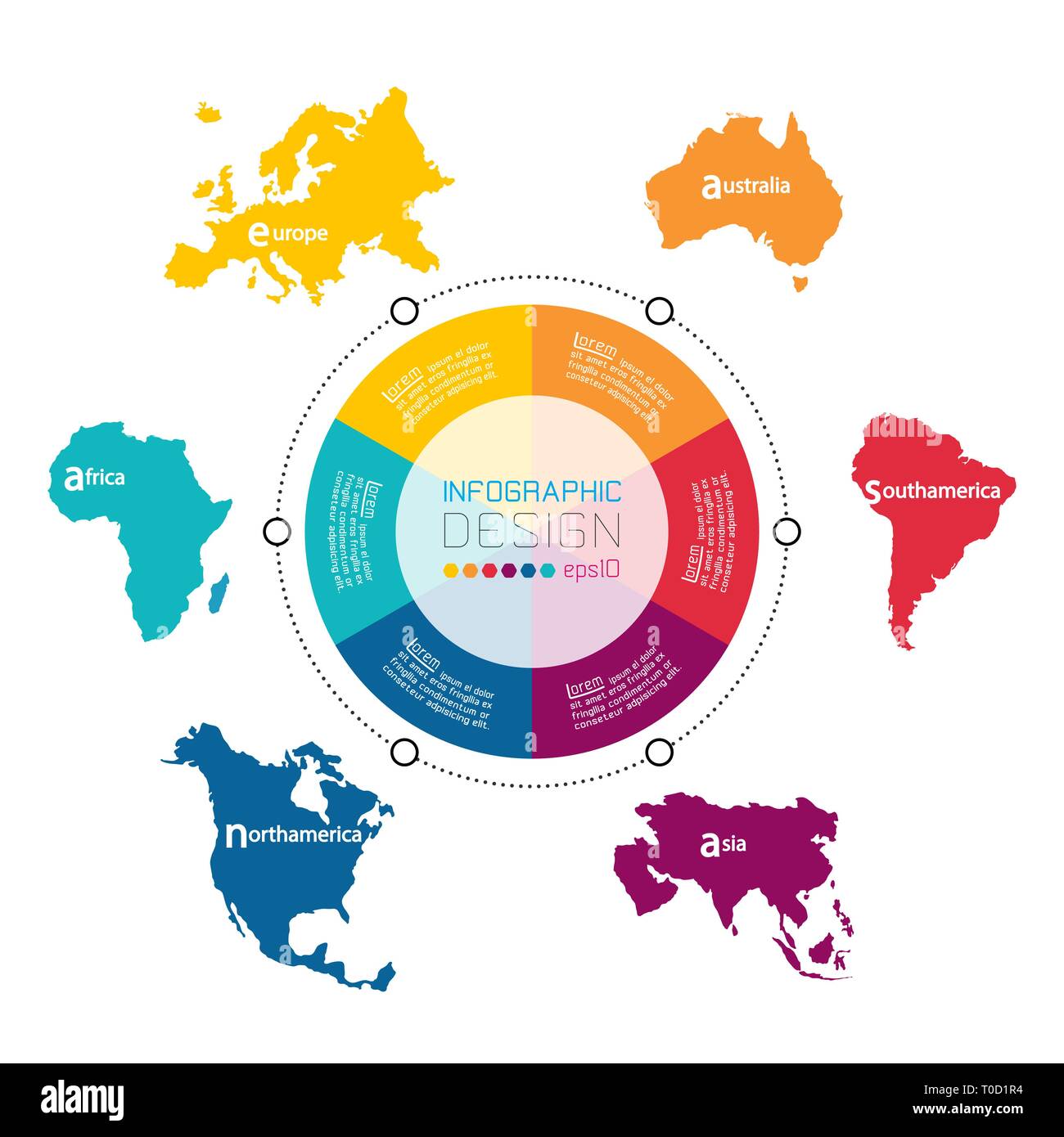 Continental infographics information on vector graphic art Stock Vector ...