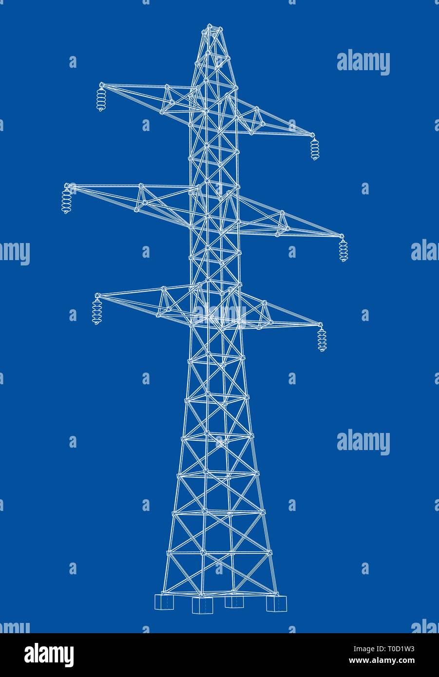 Electric pylon or electric tower concept. Vector Stock Vector Image ...