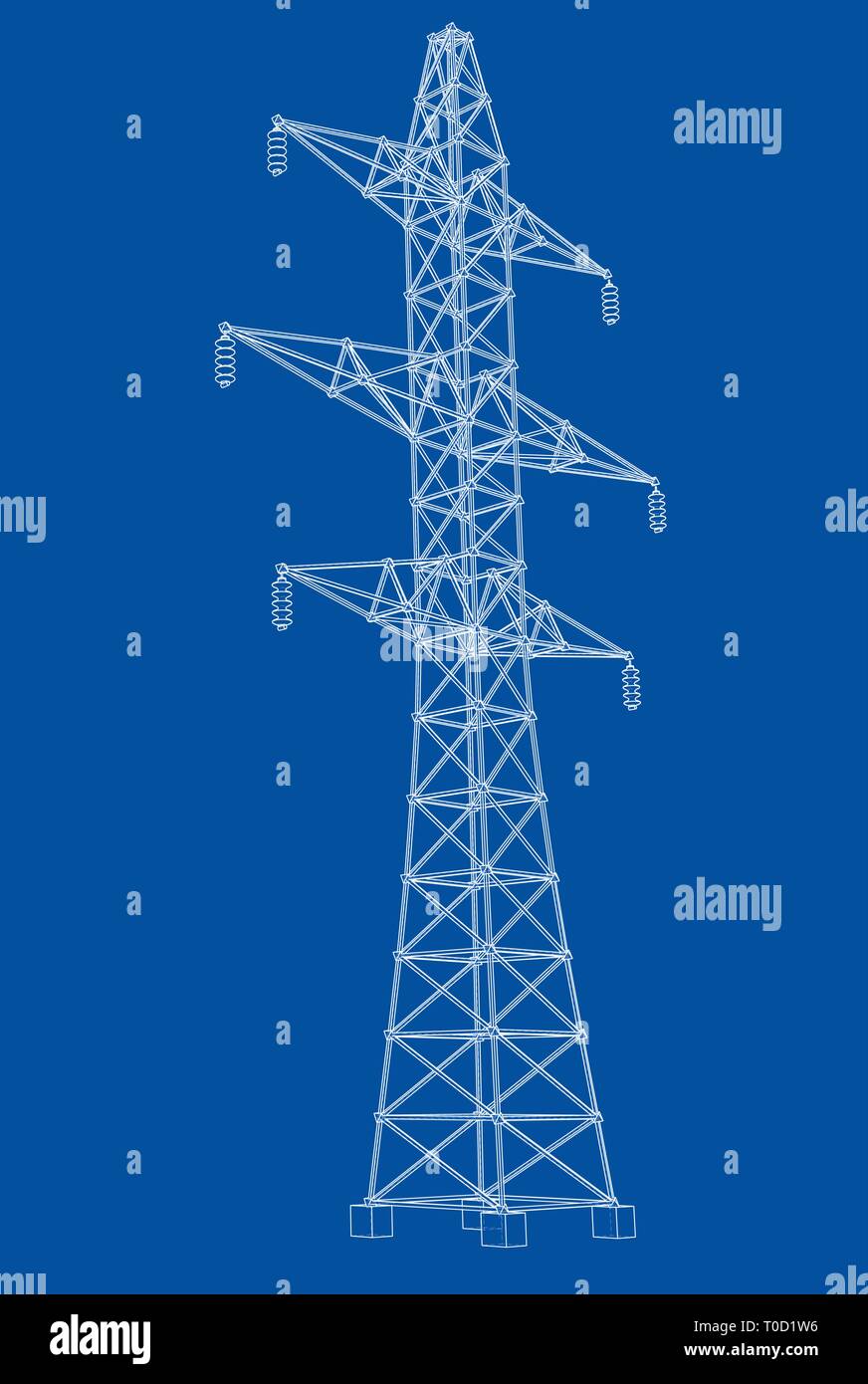 Electric pylon or electric tower concept. Vector Stock Vector Image ...