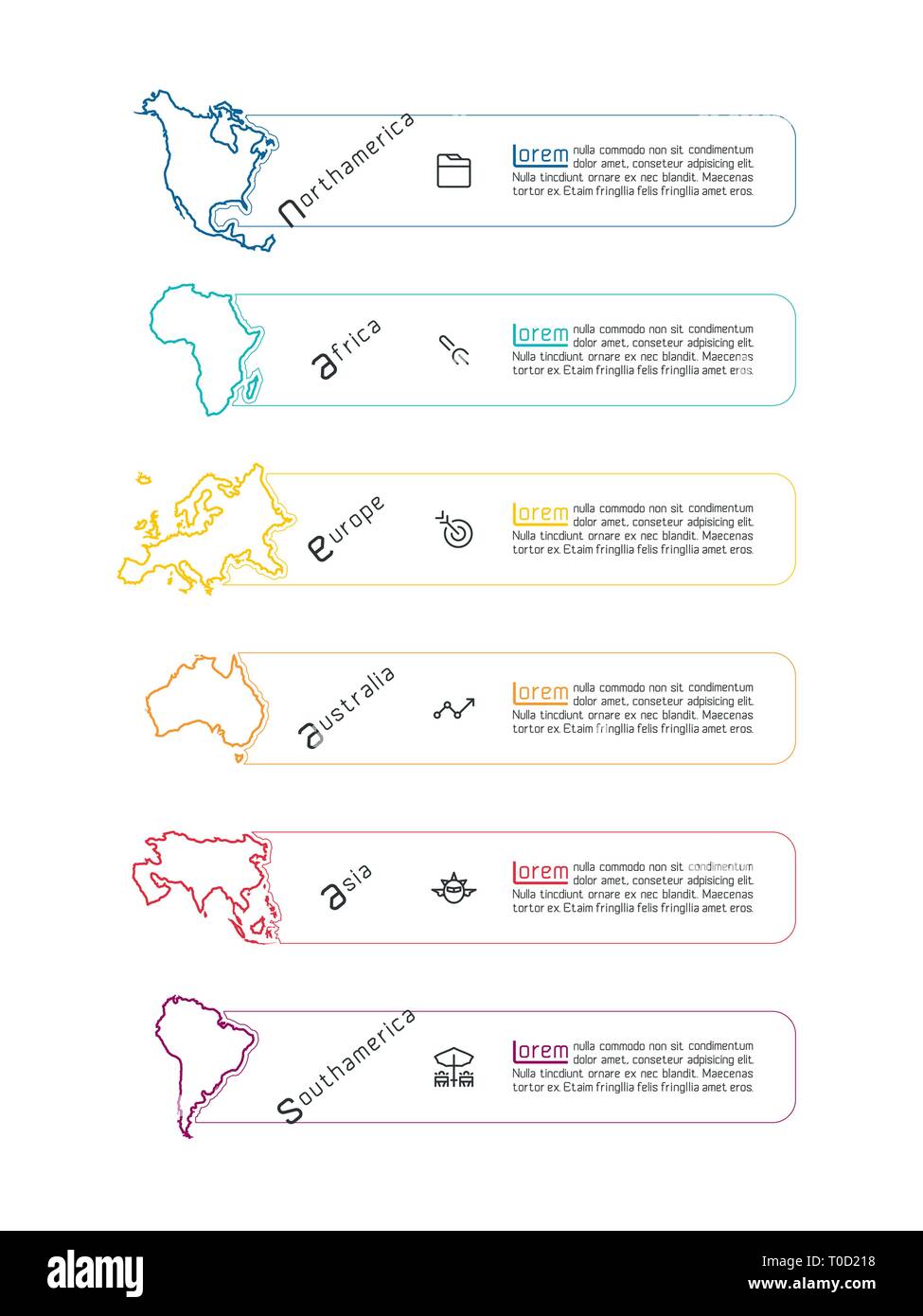 Continental infographics information on vector graphic art Stock Vector ...