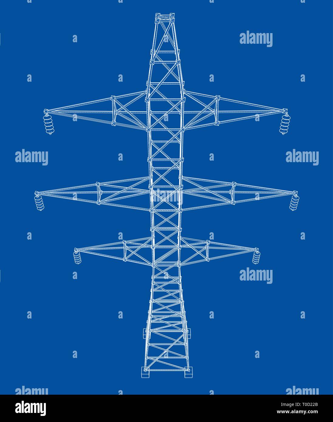Electric pylon or electric tower concept. Vector Stock Vector Image ...