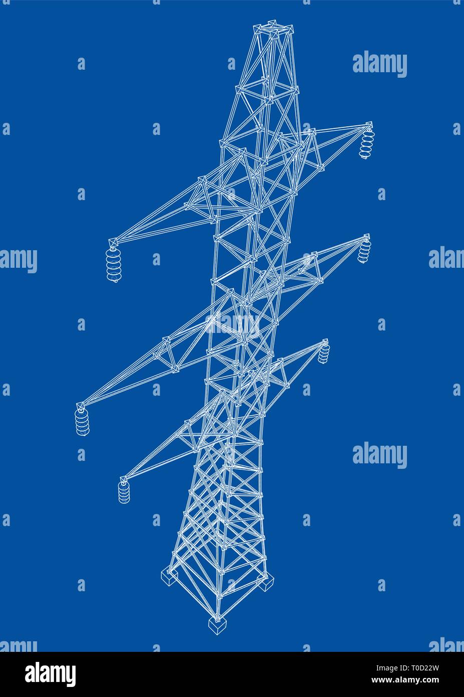 Electric pylon or electric tower concept. Vector Stock Vector Image ...
