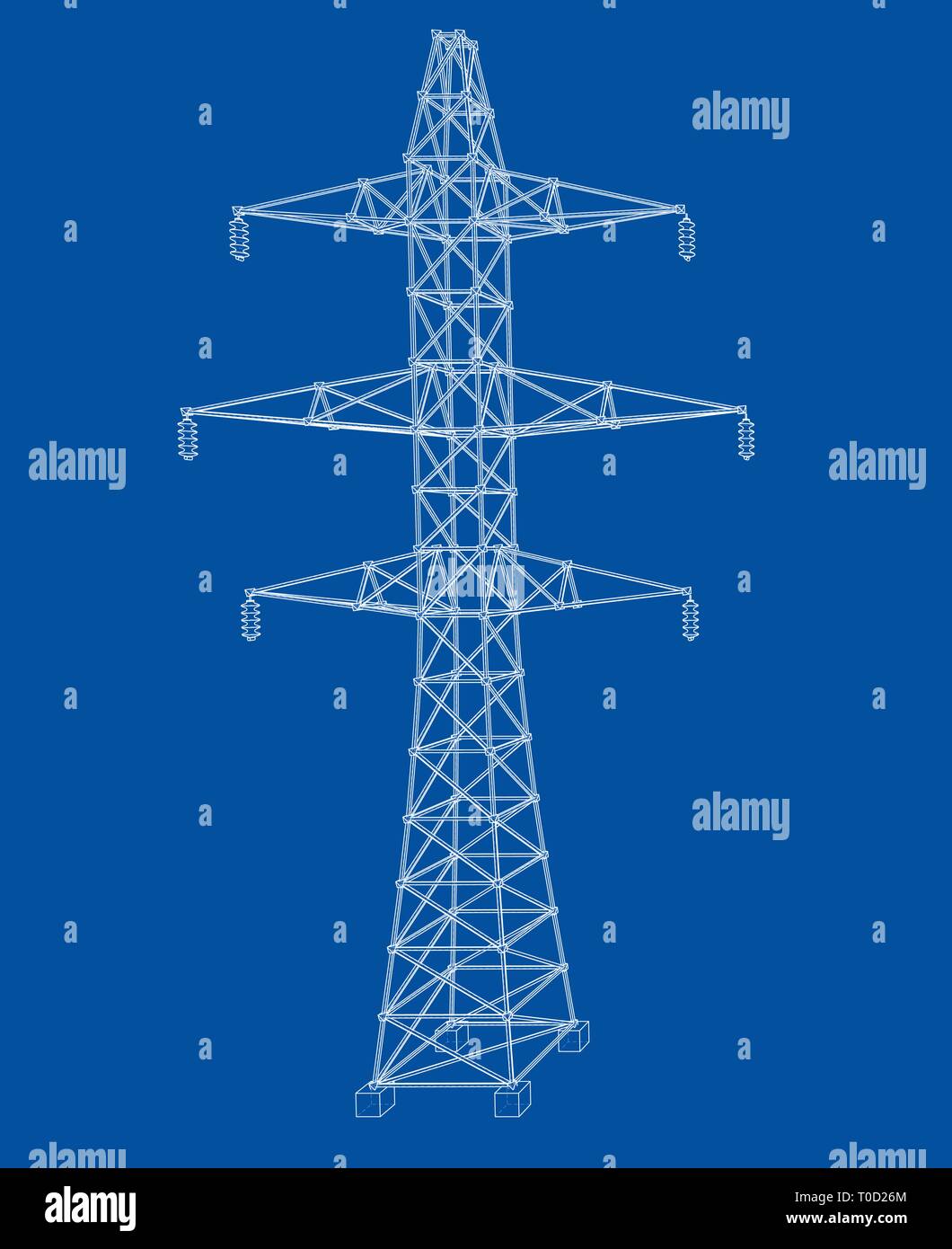 Electric pylon or electric tower concept. Vector Stock Vector Image ...
