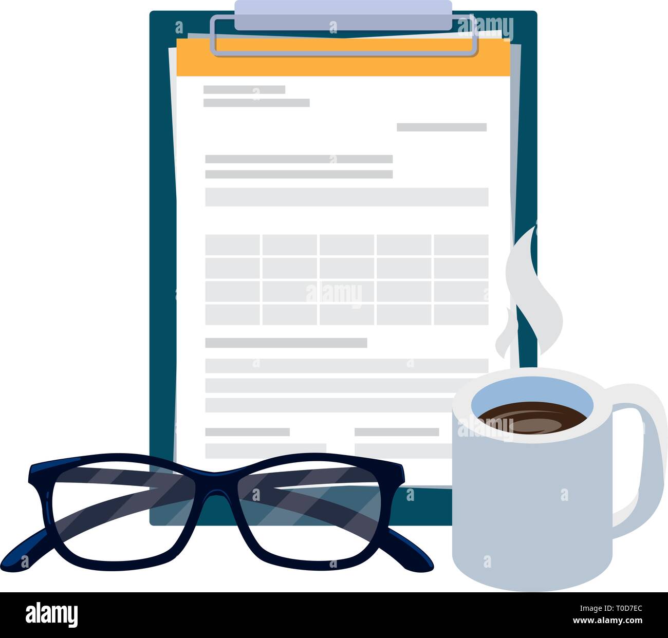 coffee cup drink with clipboard vector illustration design Stock Vector ...