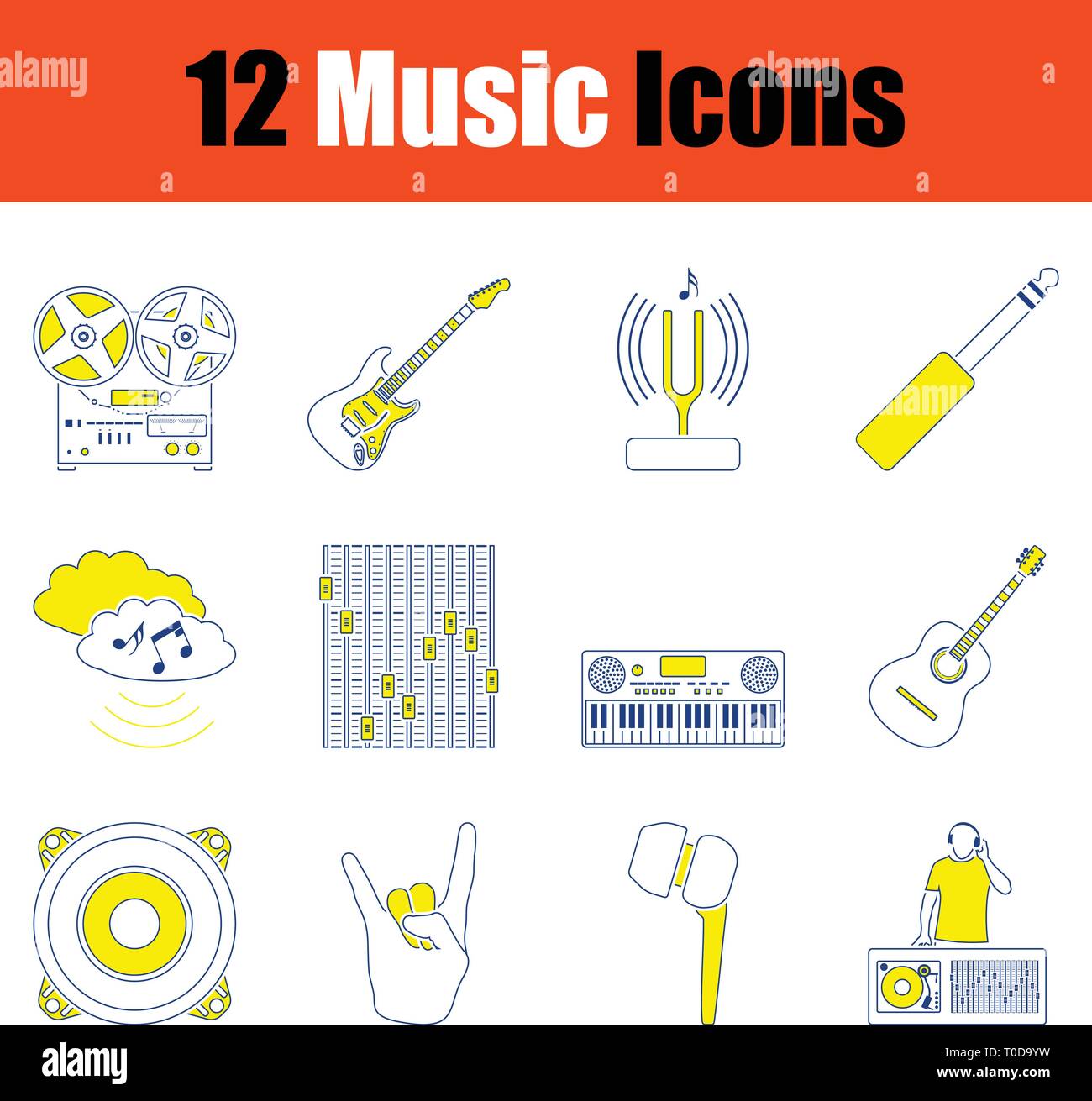 Music icon set. Thin line design. Vector illustration Stock Vector ...