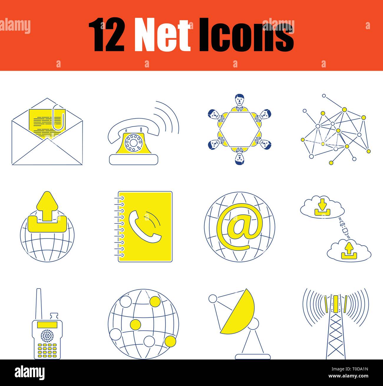 Communication icon set. Thin line design. Vector illustration Stock ...