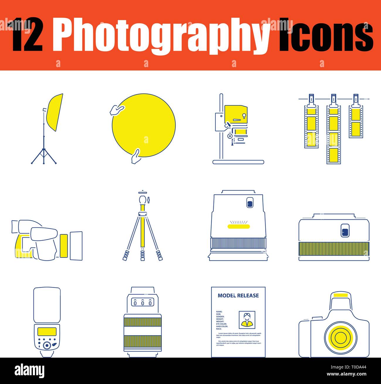 Photography icon set. Thin line design. Vector illustration Stock ...