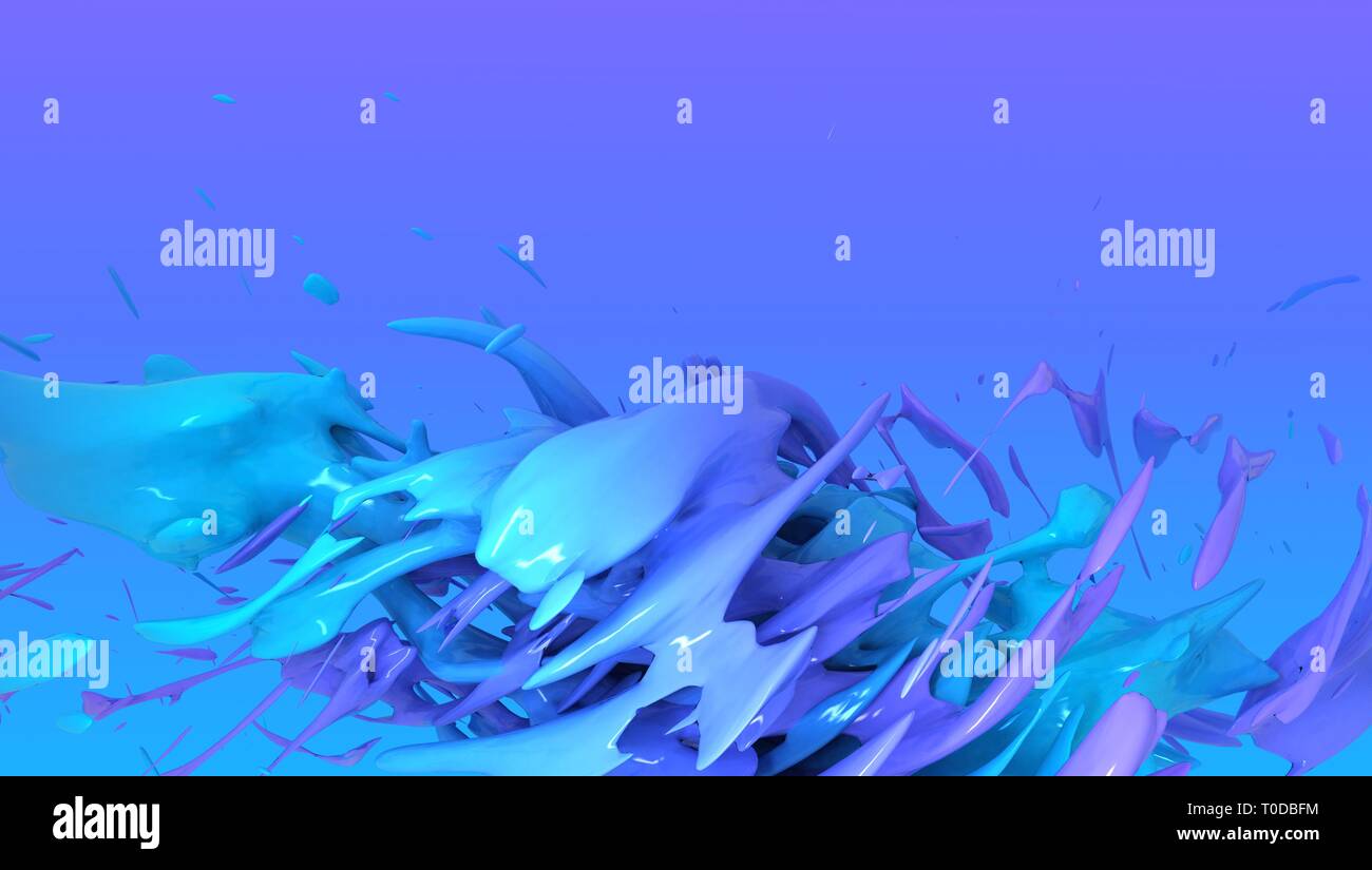 blue Liquid color background design. 3d rendering Stock Photo - Alamy