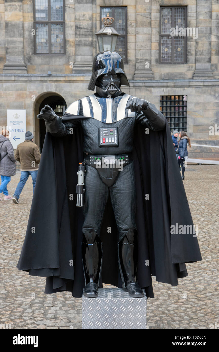 Living Statue Of Darth Vader At The Dam Square At Amsterdam The ...