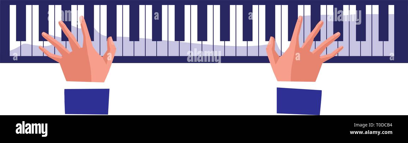 pianist hands playing piano vector illustration design Stock Vector ...