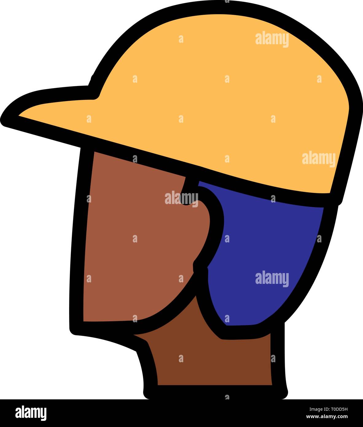 young black man head with cap character vector illustration design ...