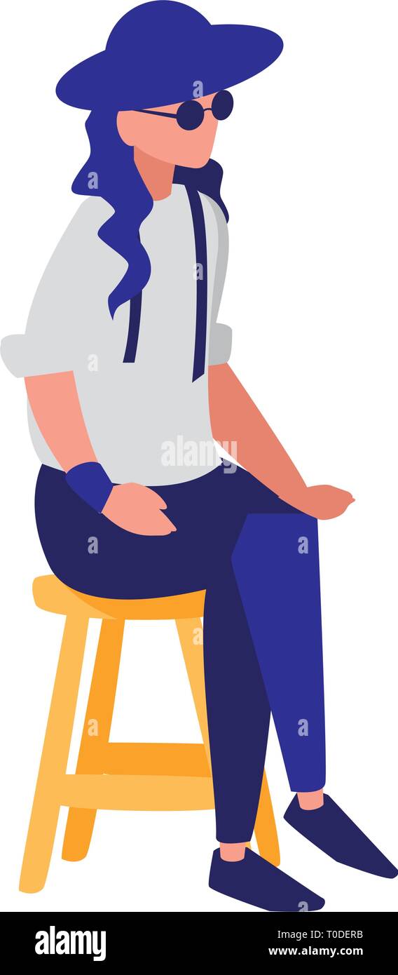 musician classic with hat and sunglasses avatar character vector ...