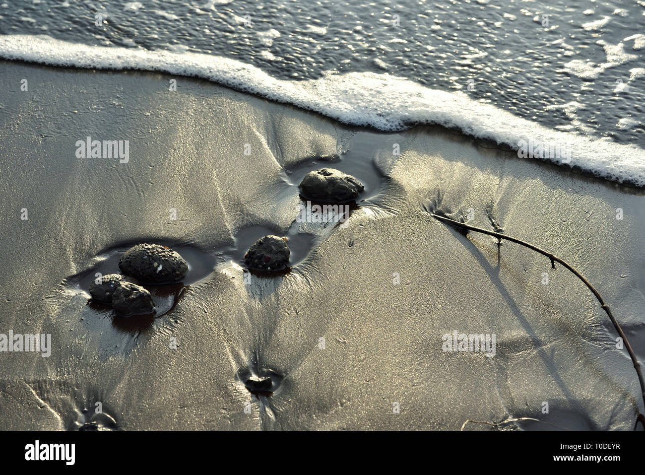 Stone and Surf, Surwada Beach, Valsad, Gujarat, India, Asia Stock Photo ...