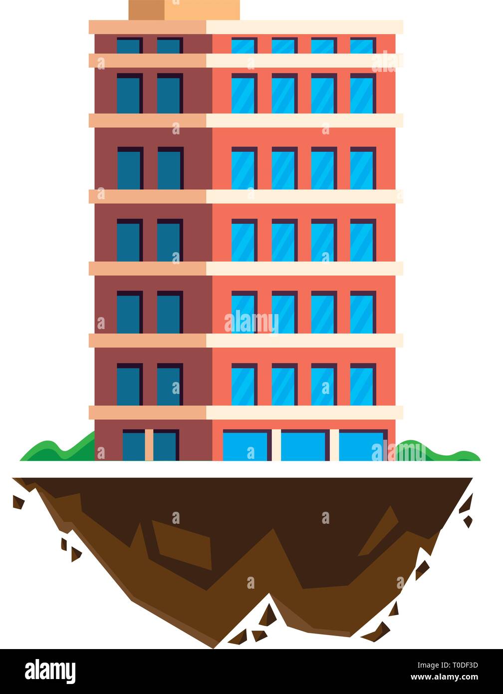 urban building in terrain ground vector illustration design Stock ...