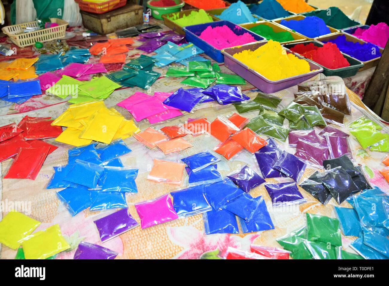 Indian colored powder hi-res stock photography and images - Alamy