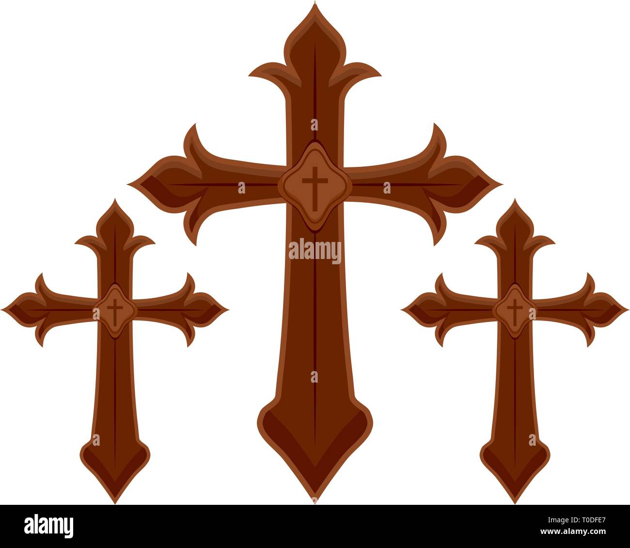 set of crosses catholics vector illustration design Stock Vector Image ...