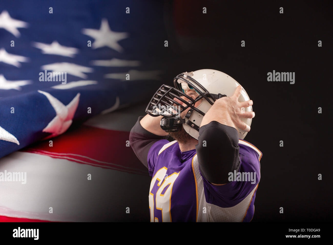 Shocked American Football Player Stock Photo - Alamy