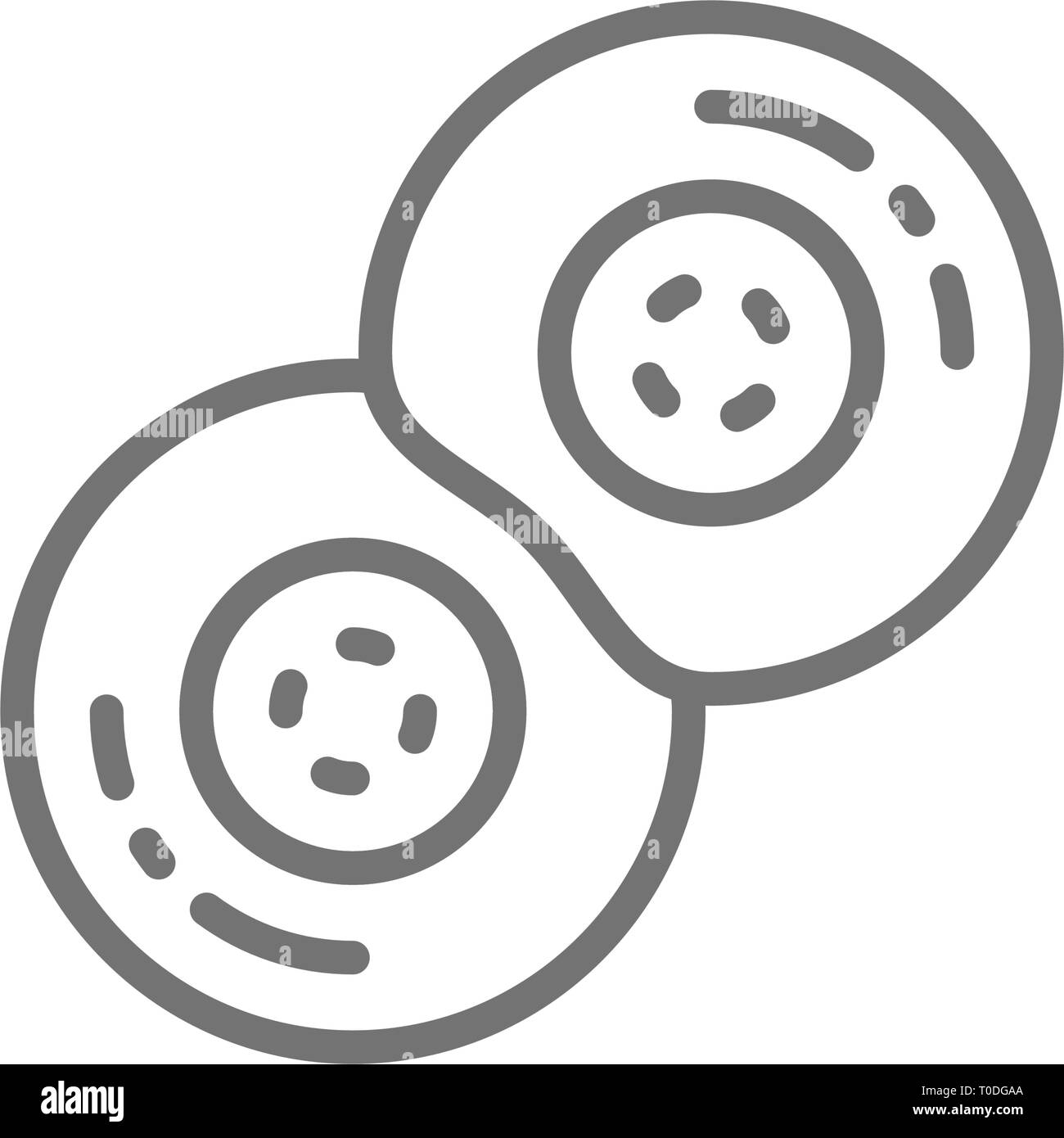 Division of human cells, embryonic development line icon Stock Vector ...