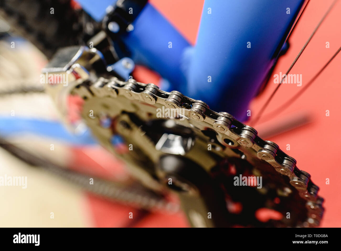 Mountain Bike Groupsets, chain and pedals mounted in its frame Stock ...