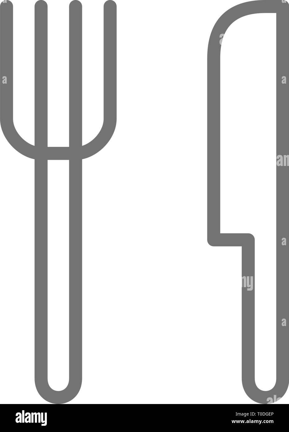 Cutlery line icon concept Black and White Stock Photos & Images - Alamy