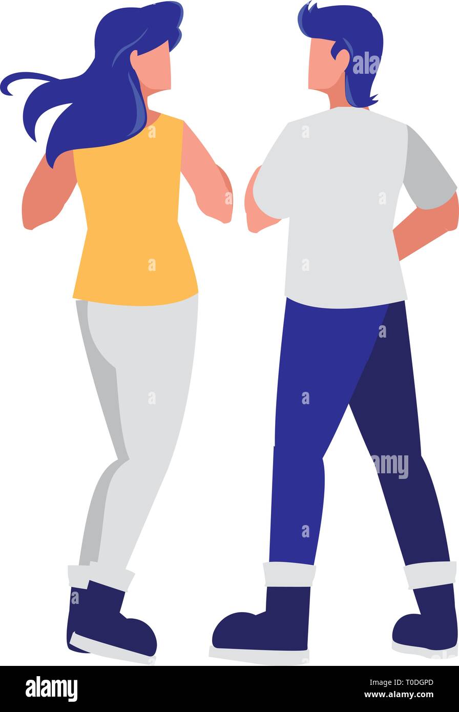 adventurous couple avatar character vector illustration design Stock ...