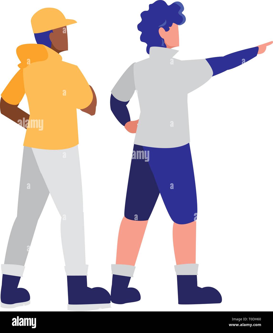 adventurous couple avatar character vector illustration design Stock ...