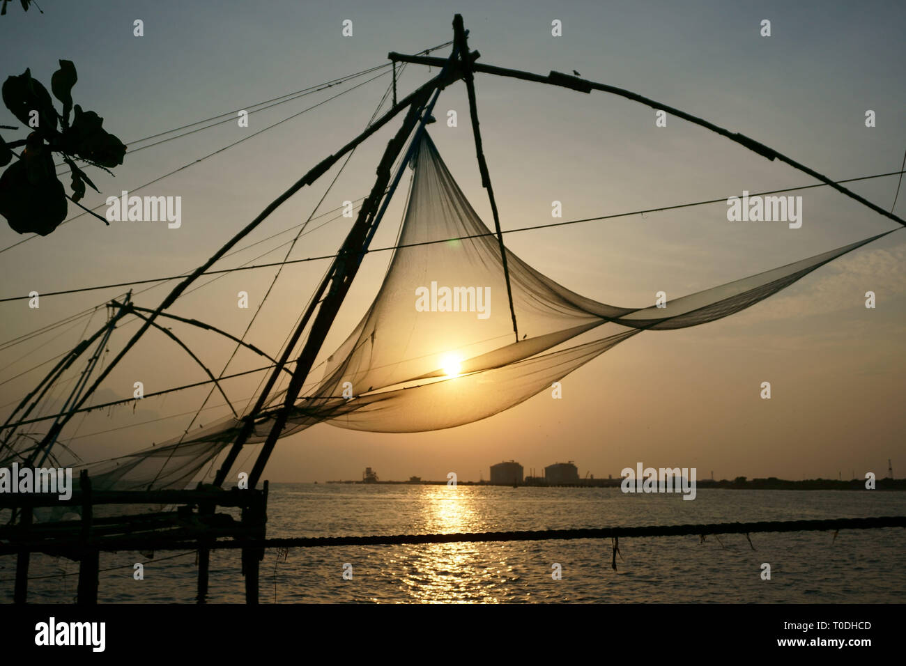 Chinese fishing nets, Fort Kochi, Kochi, Cochin, Kerala, India, Asia ...
