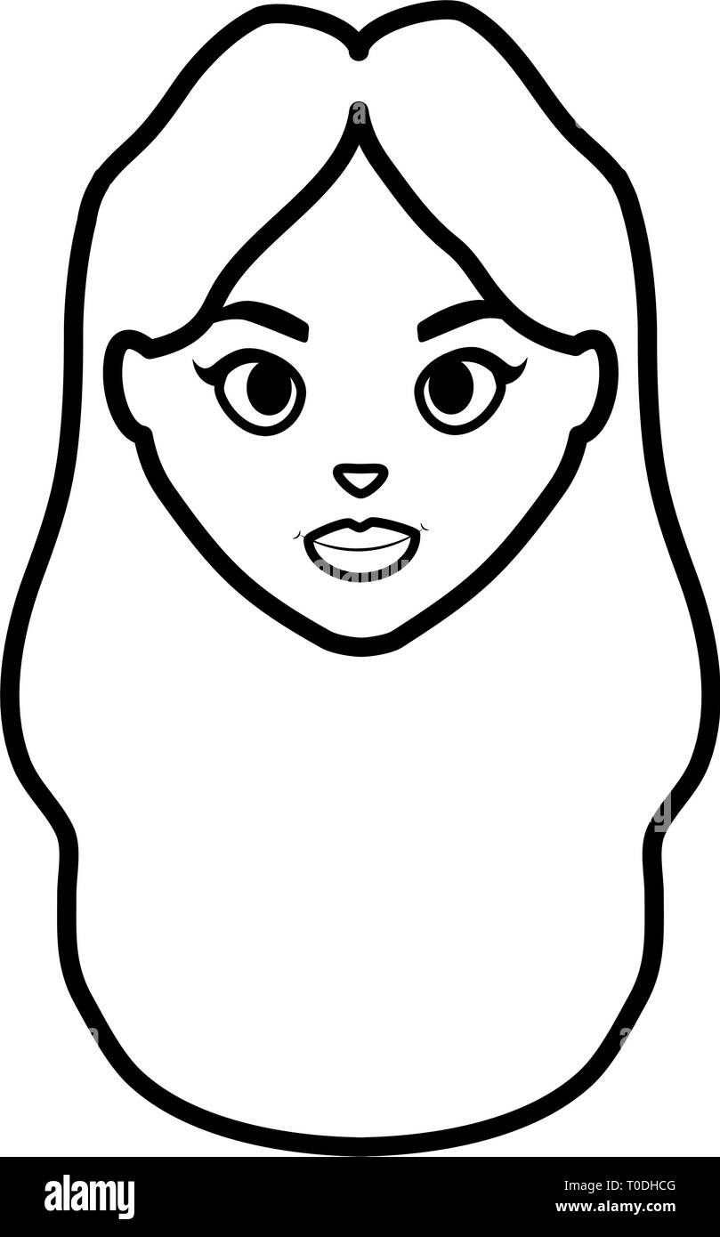 beautiful woman head character vector illustration design Stock Vector ...