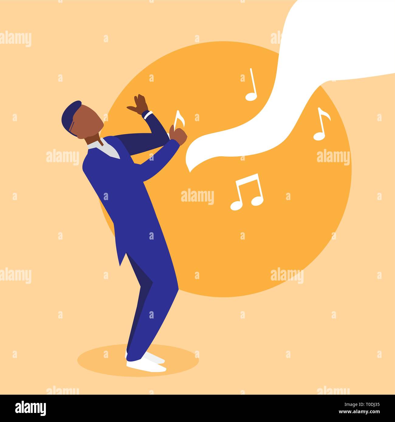 black musician jazz character vector illustration design Stock Vector ...