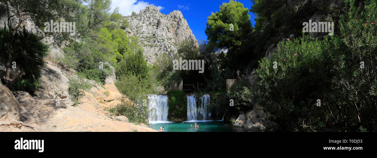 View over the Fonts d'Algar waterfalls, (Waterfalls of Algar) near ...