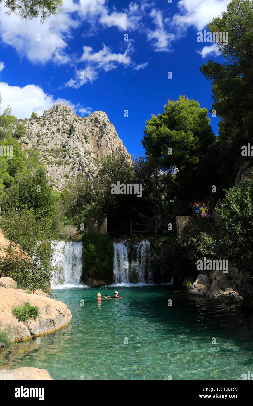View over the Fonts d'Algar waterfalls, (Waterfalls of Algar) near ...