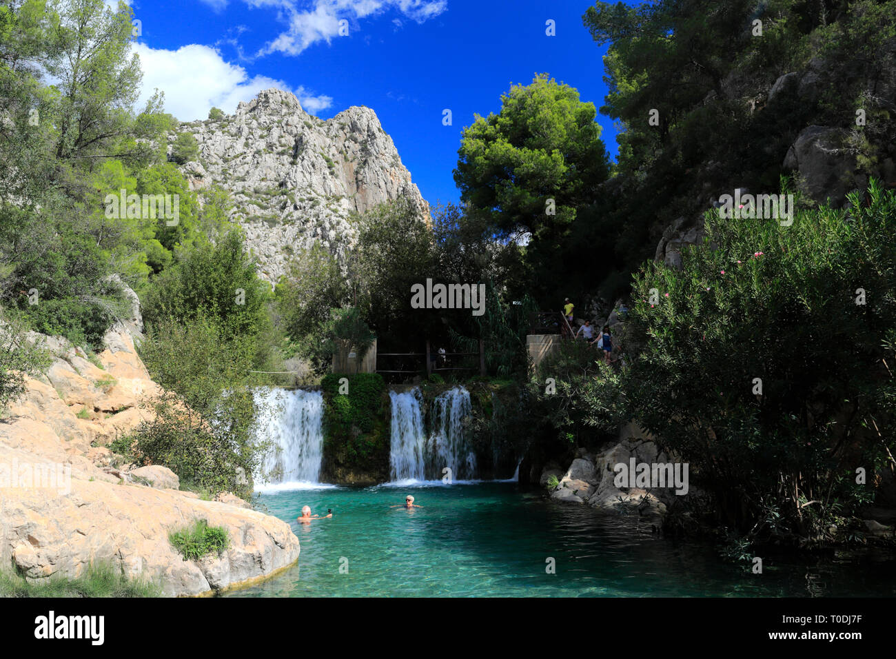 View over the Fonts d'Algar waterfalls, (Waterfalls of Algar) near ...