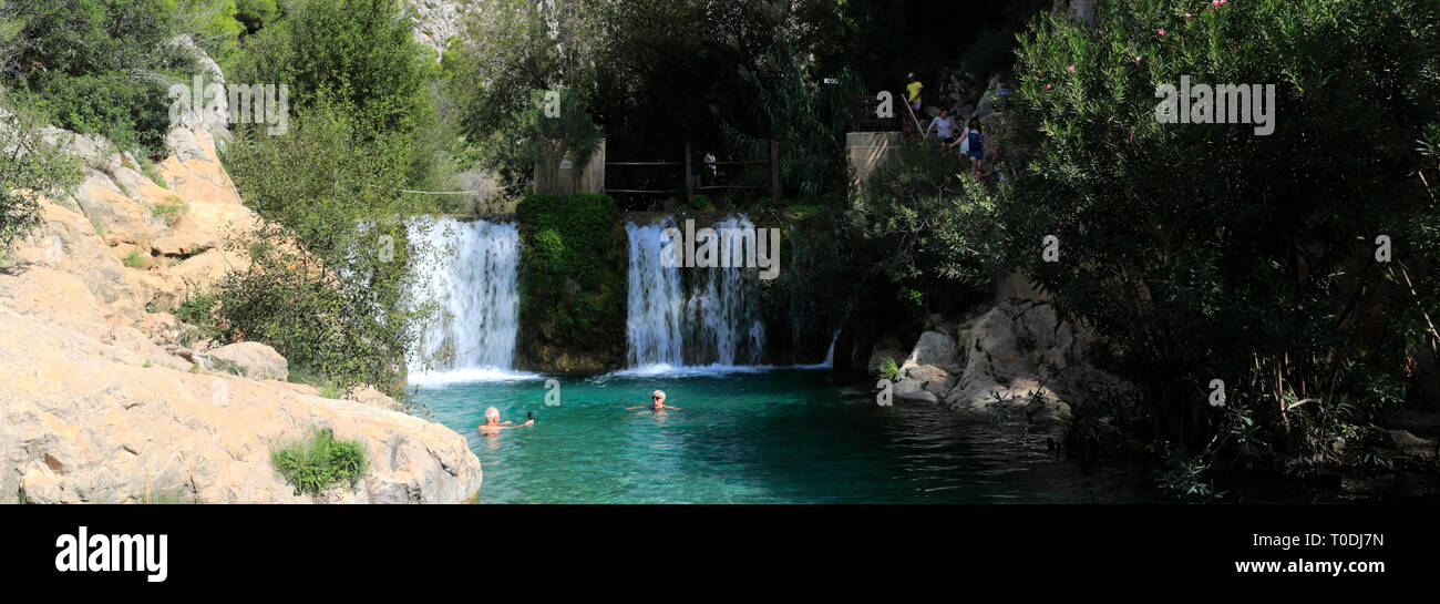 View over the Fonts d'Algar waterfalls, (Waterfalls of Algar) near ...