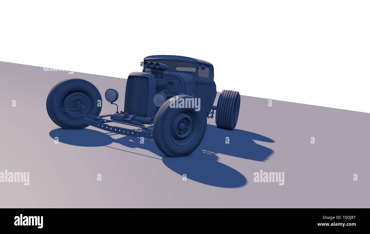 Hot Rod Sports car. 3D render illustration Stock Photo - Alamy