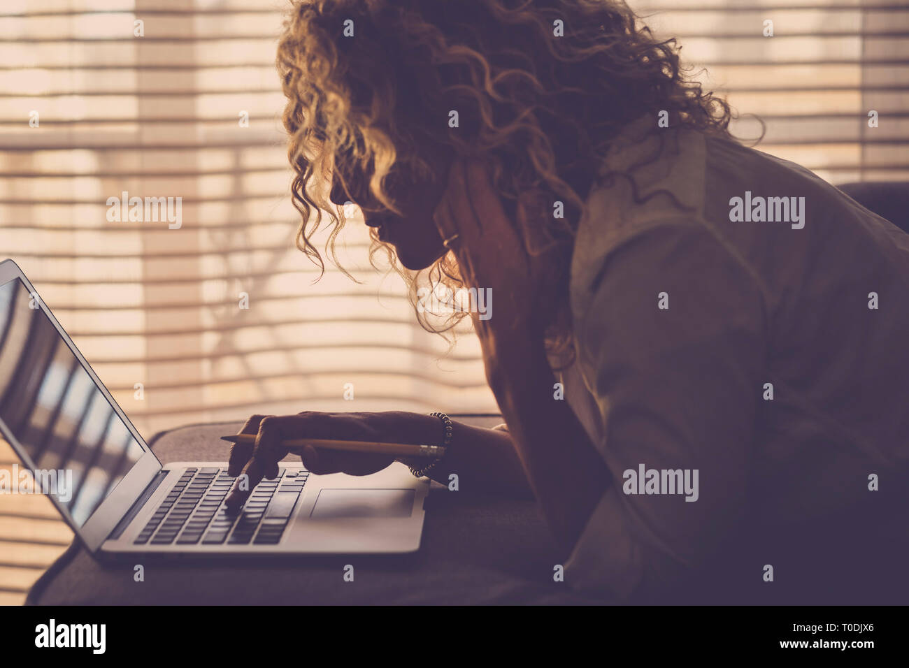 Beautiful cyber woman laptop computer hi-res stock photography and ...