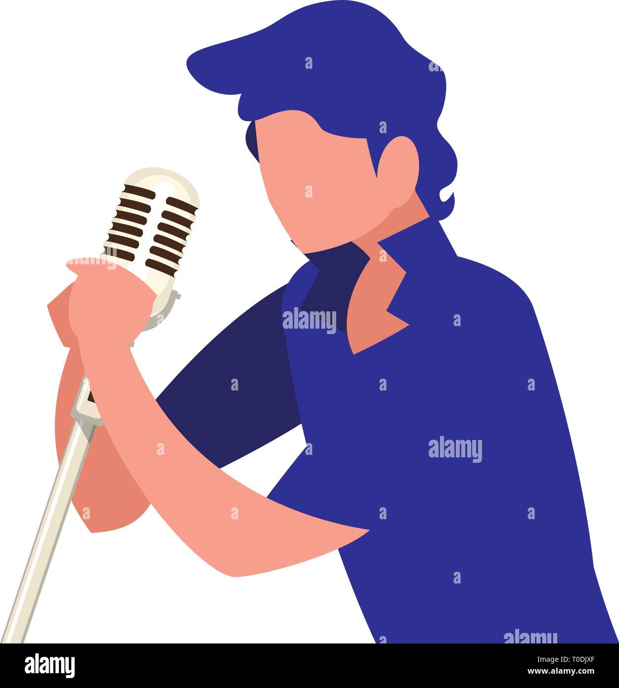 singer with microphone character vector illustration design Stock ...