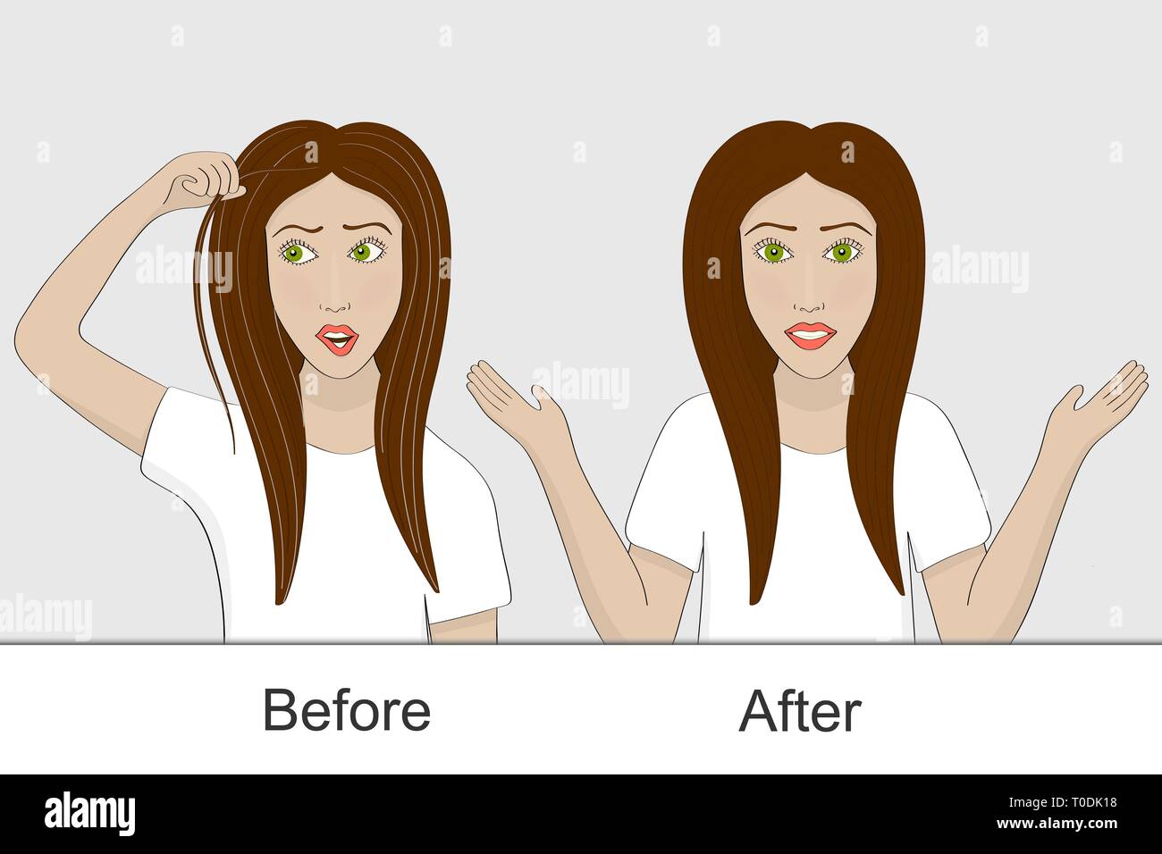 Brown haired girl Stock Vector Images - Alamy