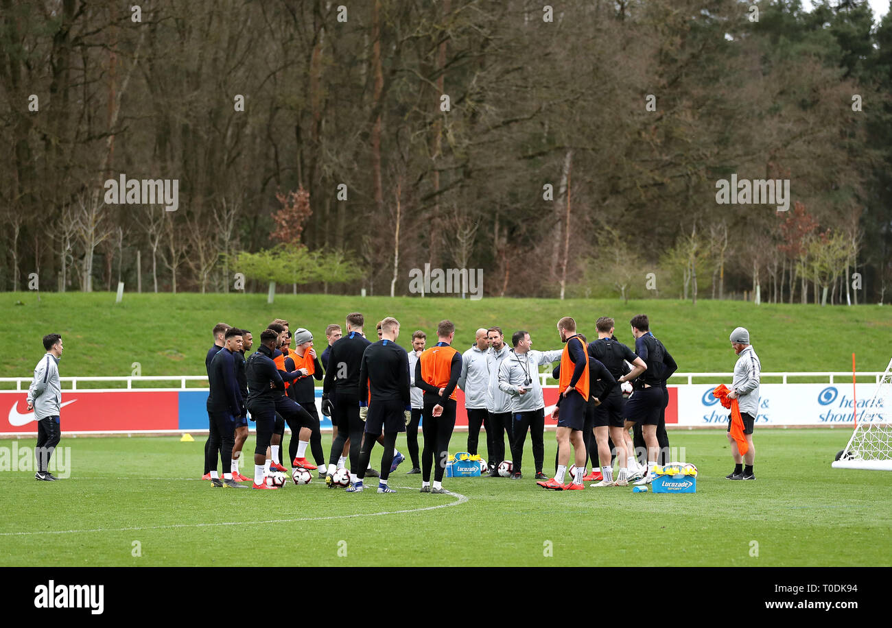 A general view of the England team and coaching staff during the ...