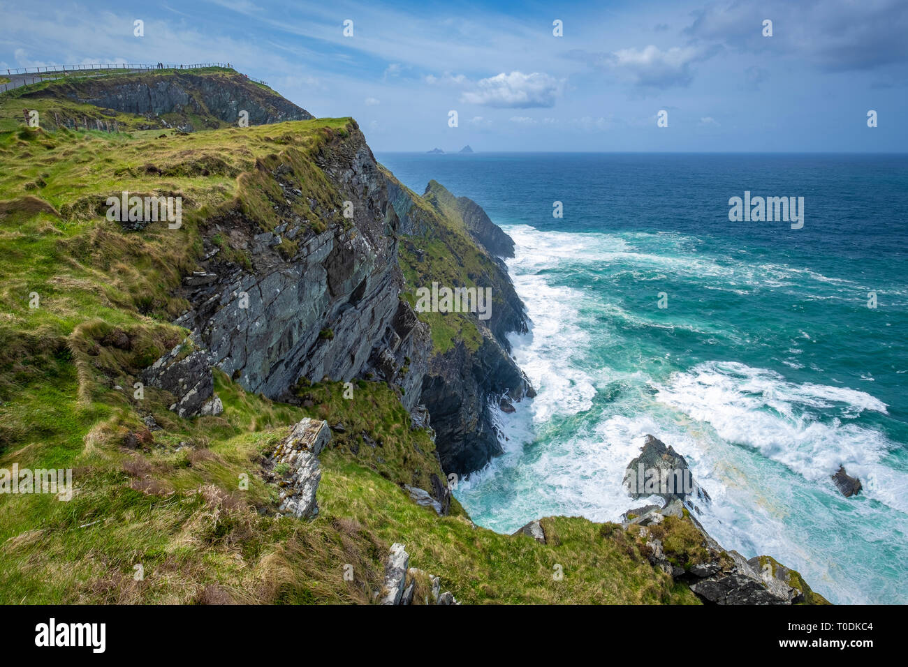wonderful landscape at Kerry Cliffs near Portmagee, Skellig Ring, Co ...