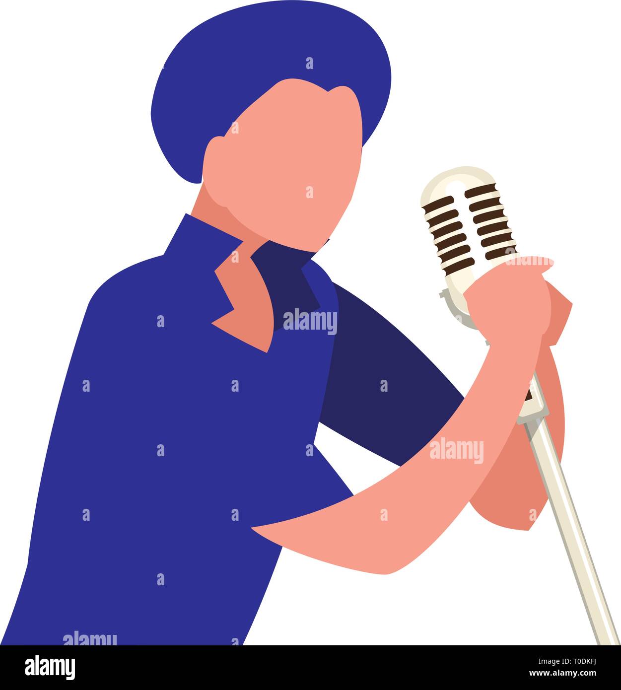 singer with microphone character vector illustration design Stock ...