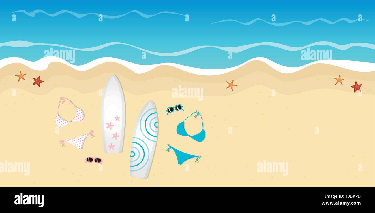Women Bikinis Beach Stock Vector Images Alamy