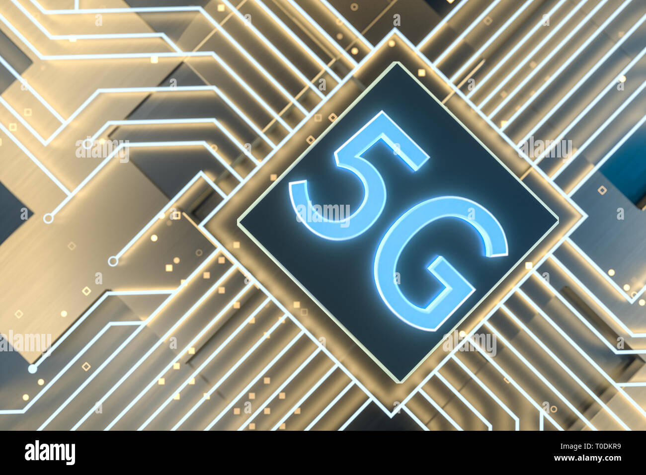 3d rendering, 5g font and circuit background, computer digital image Stock Photo - Alamy