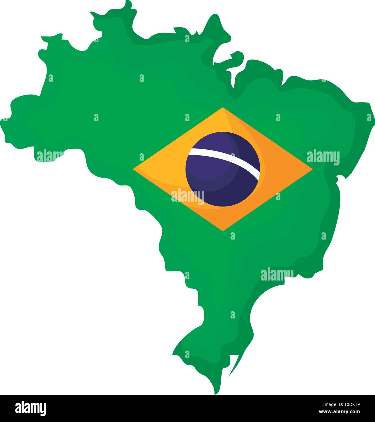 map with brazilian flag vector illustration design Stock Vector Image ...