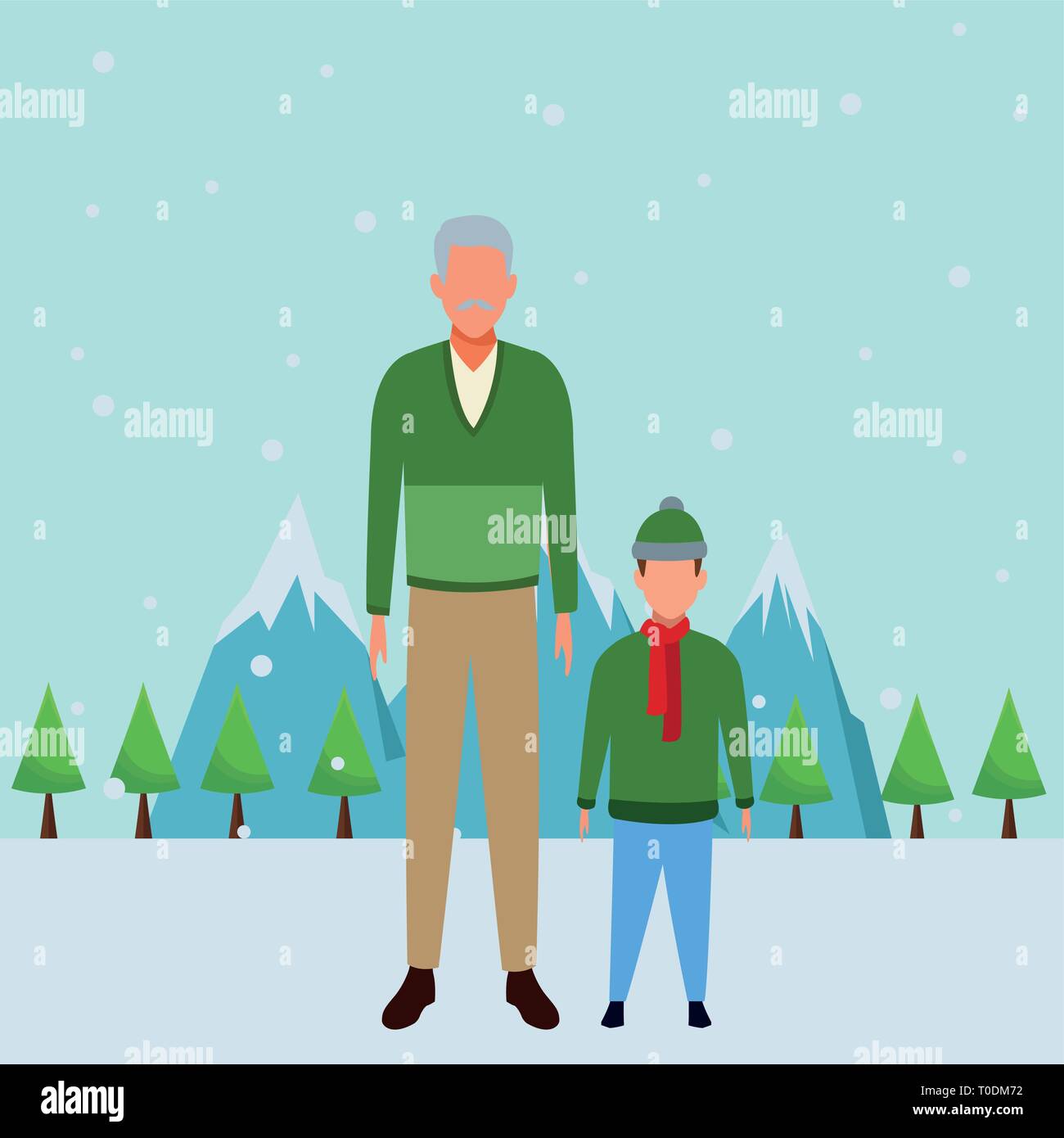 old man with child Stock Vector Image & Art - Alamy