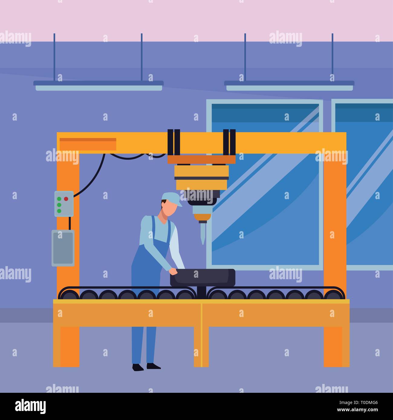 car service manufacturing cartoon Stock Vector Image & Art - Alamy