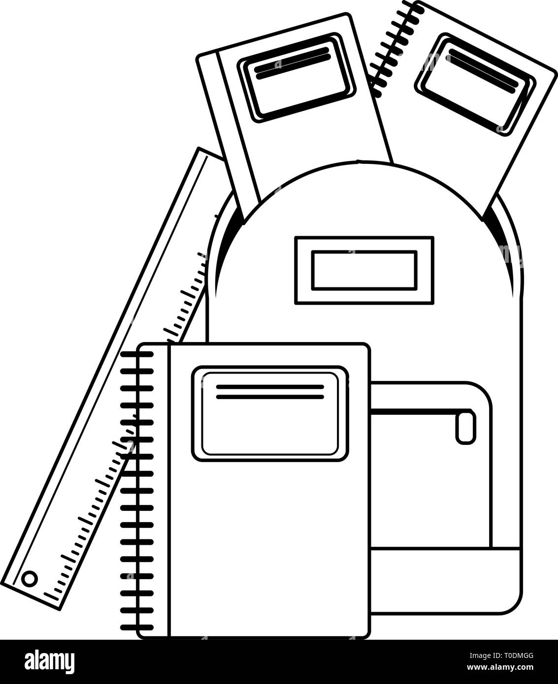 School utensils and supplies in black and white Stock Vector Image ...