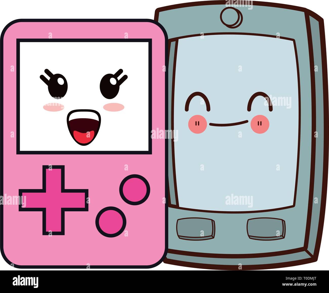 smartphone and tetris kawaii cartoon Stock Vector Image & Art - Alamy