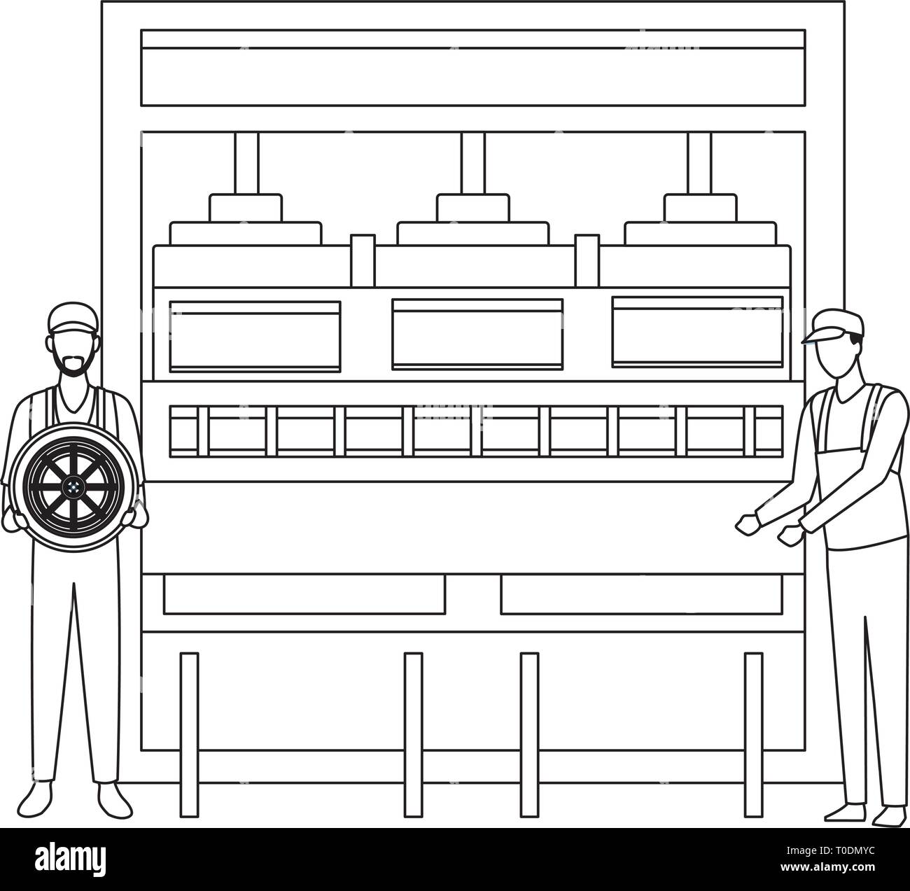 industry car manufacturing cartoon Stock Vector Image & Art - Alamy
